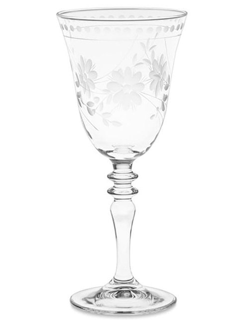 Copa para vino tinto Vintage Etched de vidrio 1
